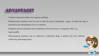 (EMULSION) pharmaceutical dosage form for use | PPTX