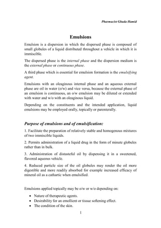 Basics of Emulsion-Basics of Emulsion Chemistry | PDF