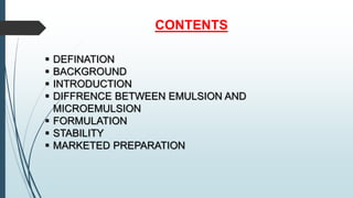Emulsion & SMEDDS | PPTX