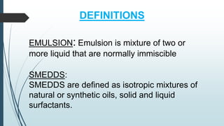 Emulsion & SMEDDS | PPTX