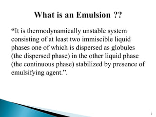 EMULSION 3 SEM.ppt Dosage Form Pharmacy. | PPT