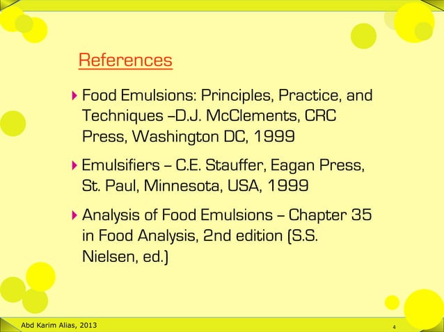 Introduction to Food Emulsions and Foams | PDF