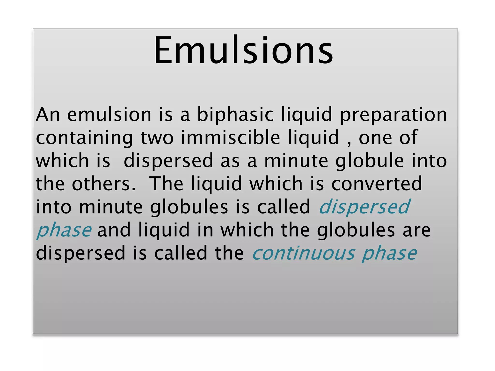 Emulsion and suspensions | PPTX