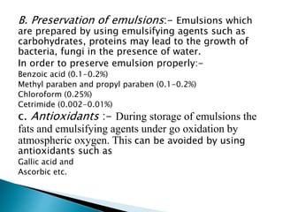 Emulsion and suspensions | PPTX