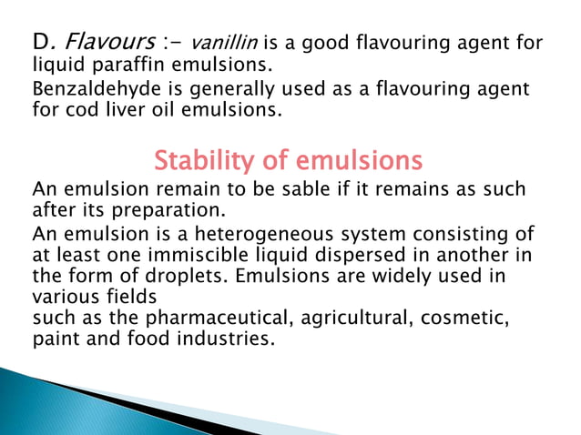 Emulsion and suspensions | PPTX | Chemistry | Science