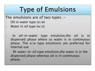 Emulsion and suspensions | PPTX
