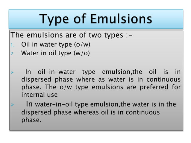 Emulsion and suspensions | PPTX | Chemistry | Science