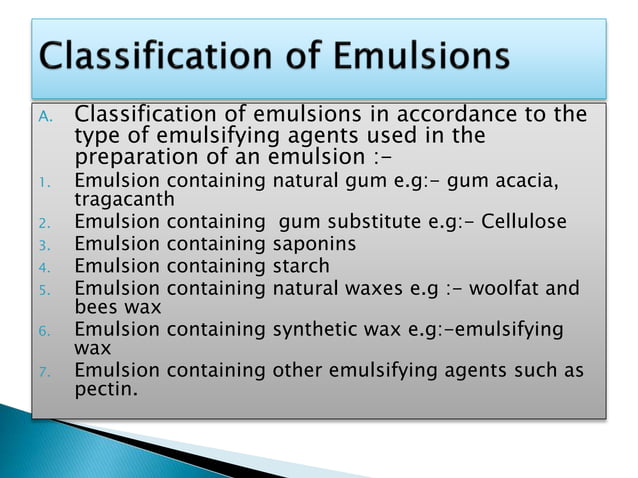 Emulsion and suspensions | PPTX | Chemistry | Science