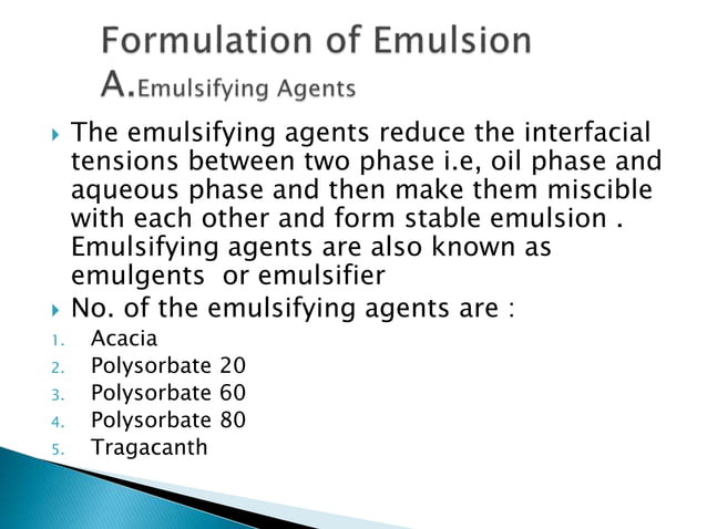 Emulsion and suspensions | PPTX | Chemistry | Science