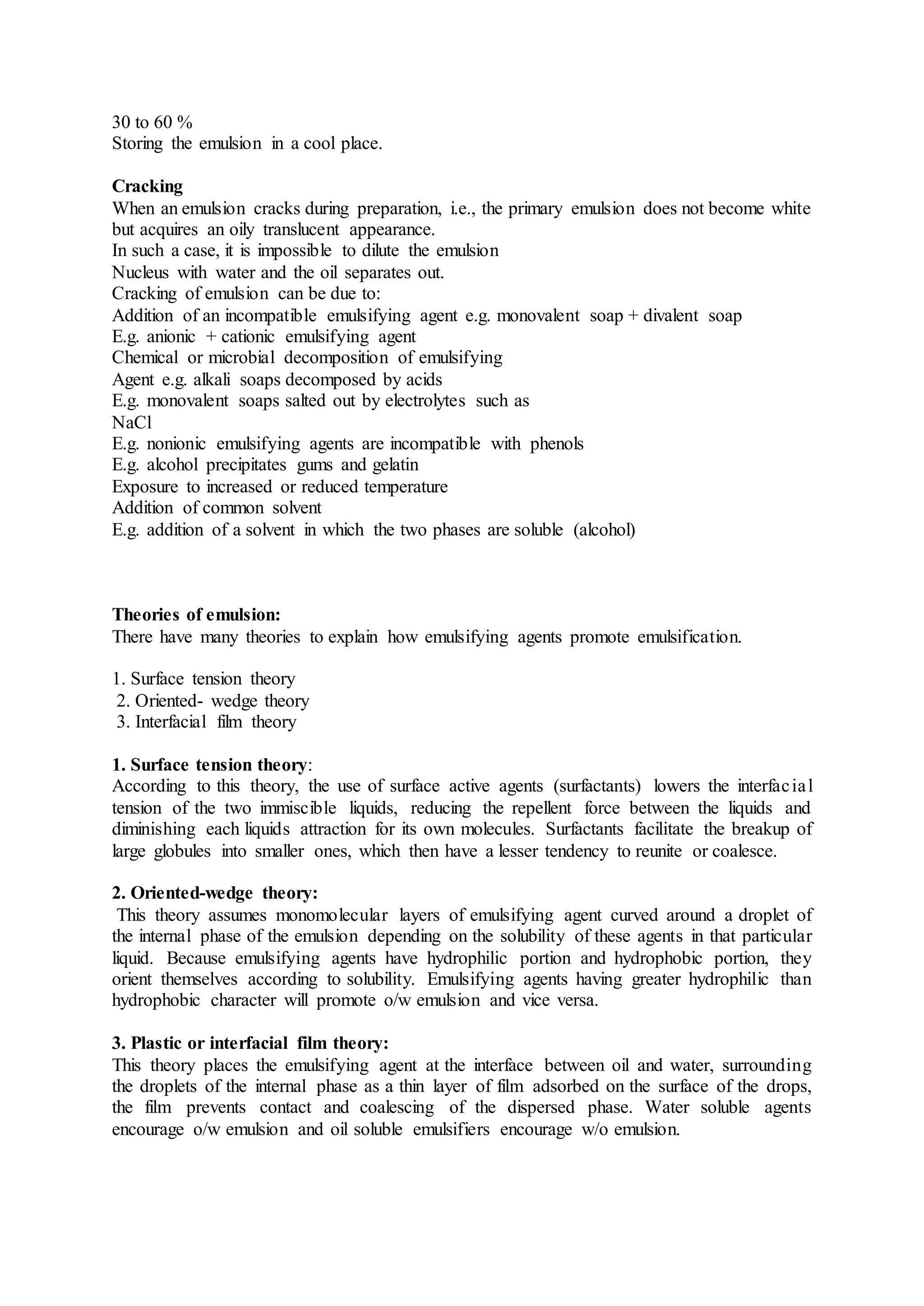 Emulsion assignment PDF file | DOCX