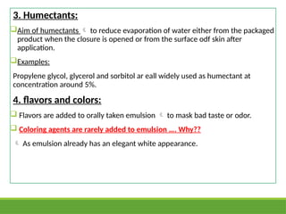 Emulsions Dosage form, types and MIU PPT | PPT | Free Download