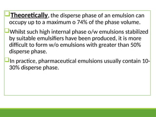 Emulsions Dosage form, types and MIU PPT | PPT | Free Download