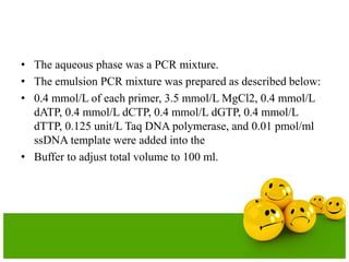 EMULSION PCR,VARIOLA PCR,BRIDGE PCR | PPTX | Biological Sciences | Science