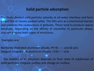 Emulsion mechanichms | PPTX
