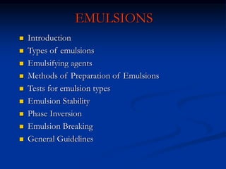 EMULSIONS.ppt | Chemistry | Science