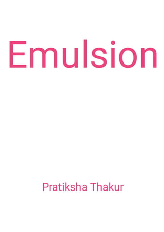 Emulsions | PDF