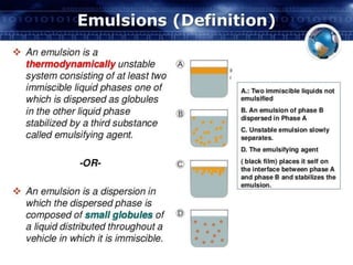 emulsions and their stability,manufacturing.pptx