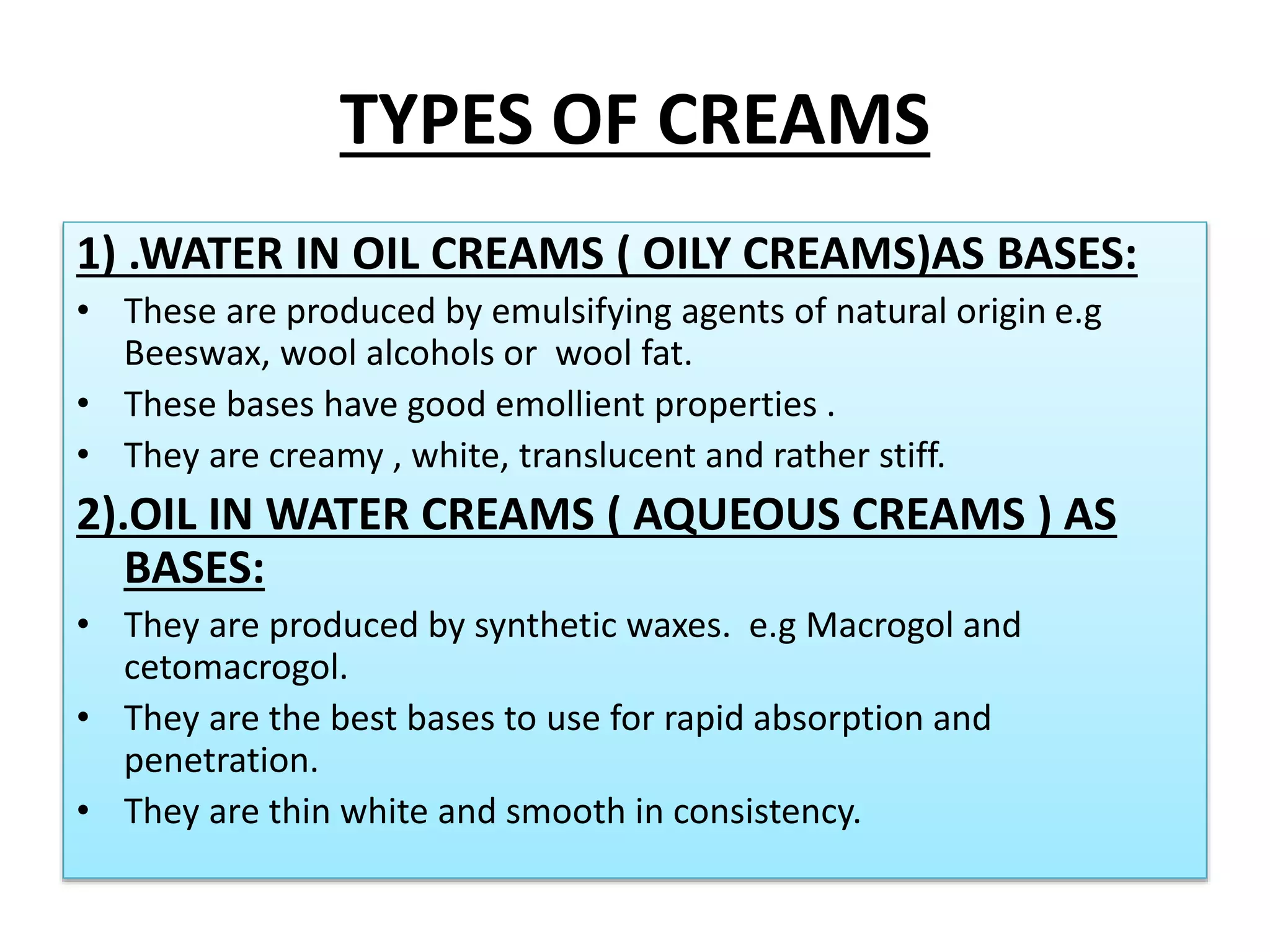 Emulsions and creams gp a | PPT