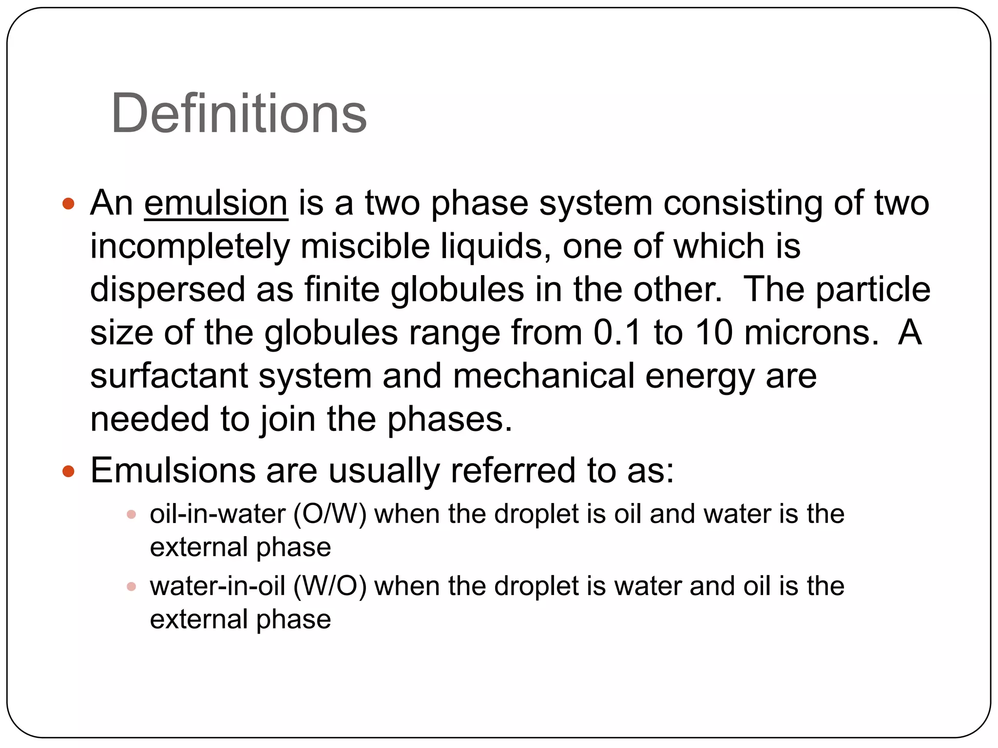 Emulsions Formulation Overview | PPTX