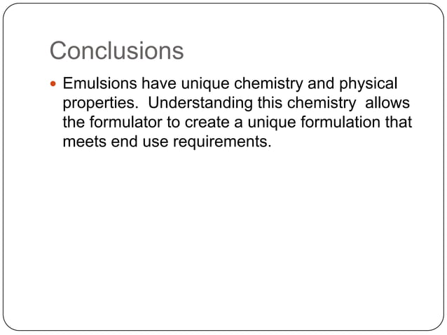 Emulsions Formulation Overview | PPT