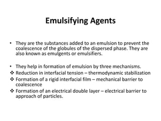 EMULSIONS LECTURE presentation lecture five | PPTX