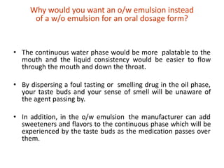 EMULSIONS LECTURE presentation lecture five | PPTX