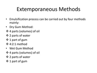 EMULSIONS LECTURE presentation lecture five | PPTX