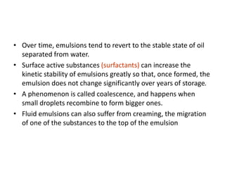 EMULSIONS LECTURE presentation lecture five | PPTX
