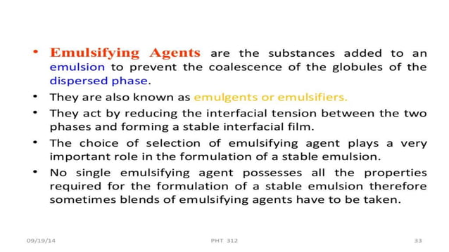 Emulsions ppt | PPTX | Pharmaceutical Drugs | Medical Health
