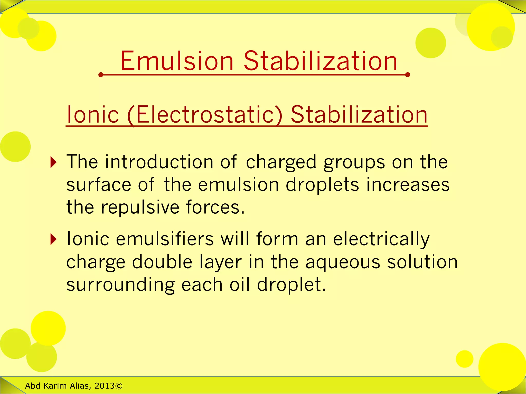 Emulsion stability | PDF
