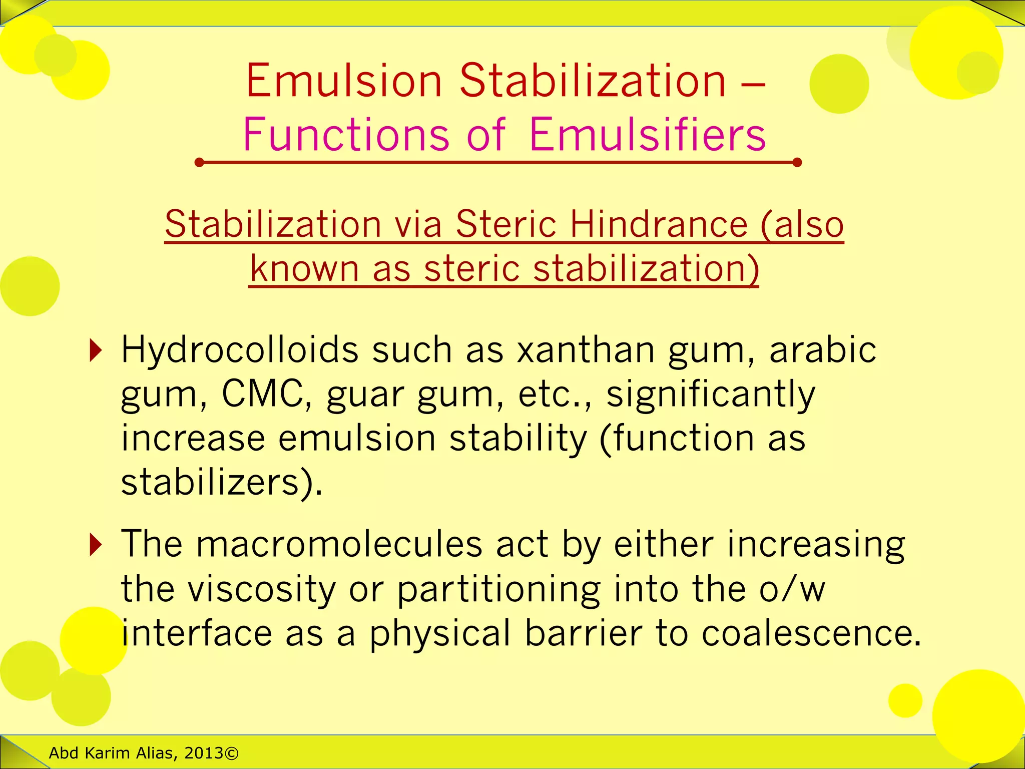 Emulsion stability | PDF