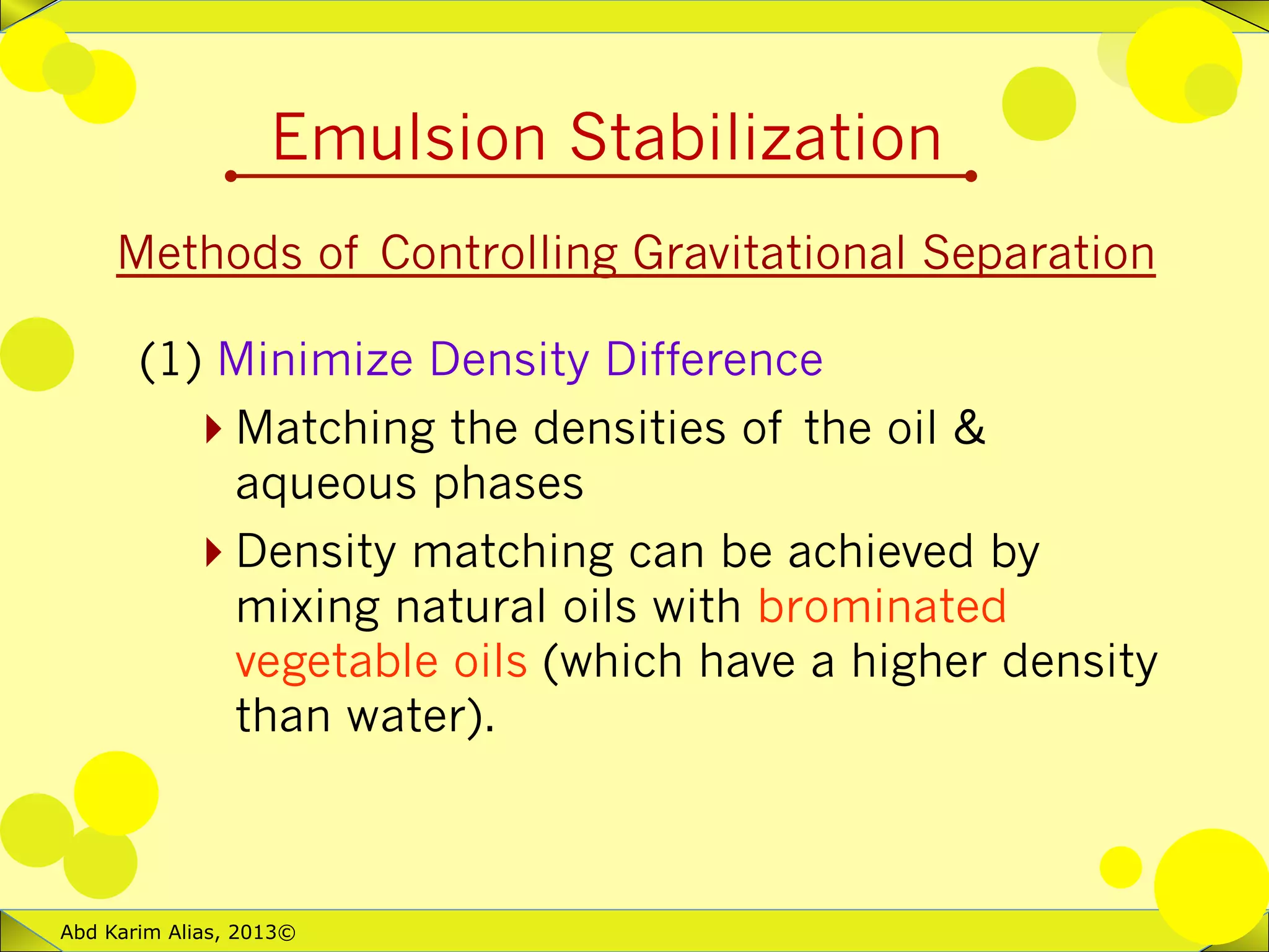 Emulsion stability | PDF