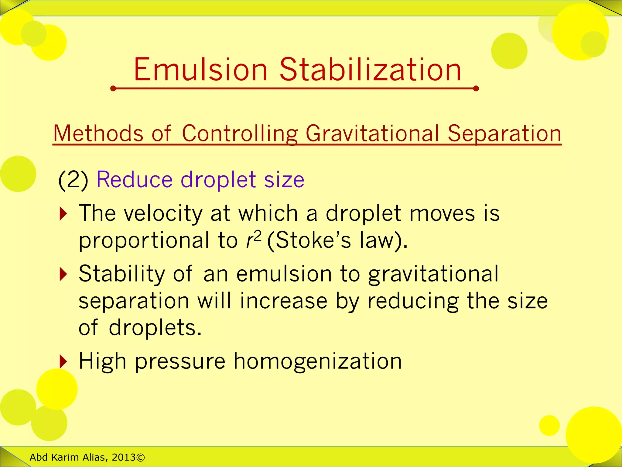 Emulsion stability | PDF