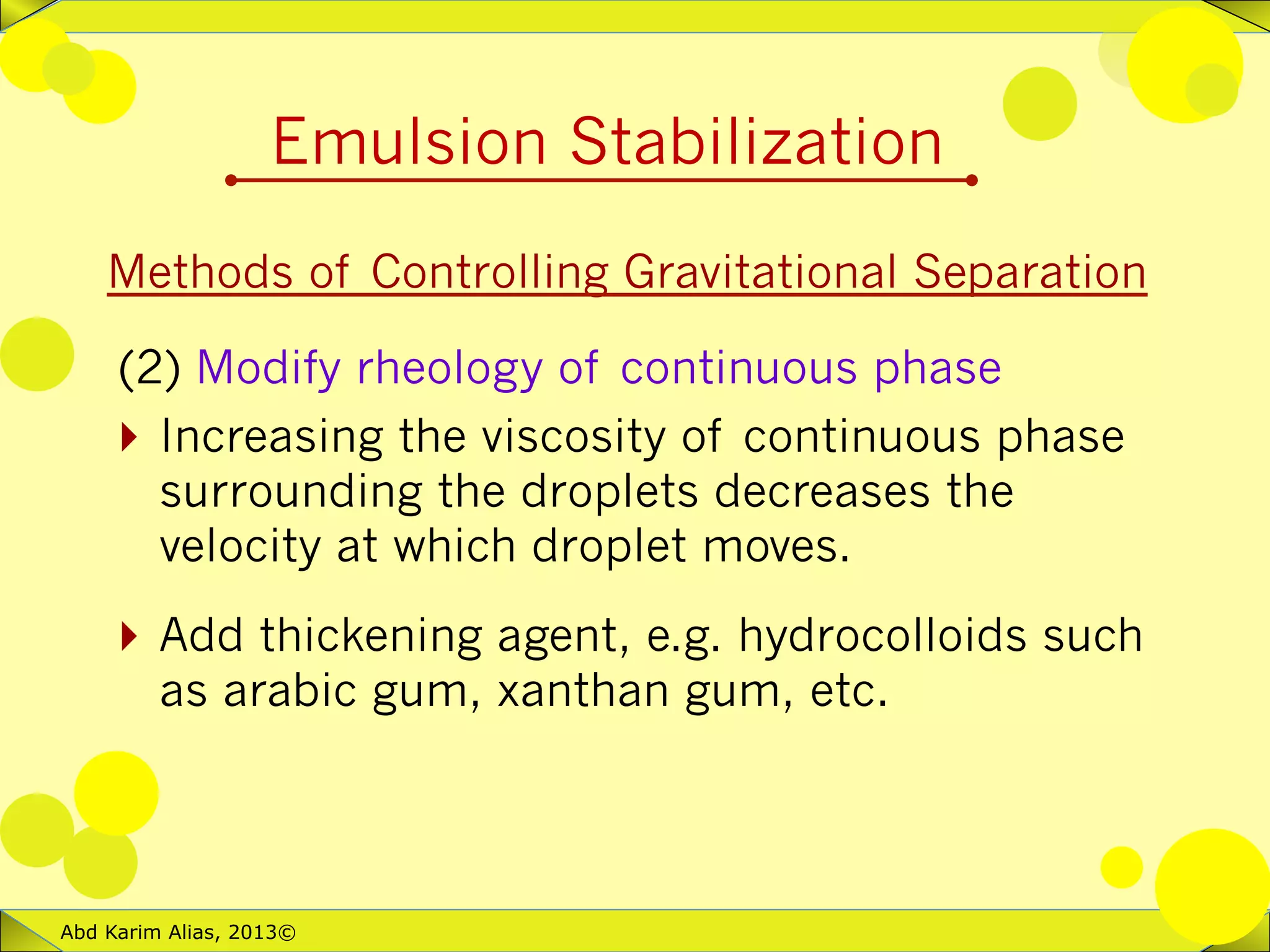 Emulsion stability | PDF