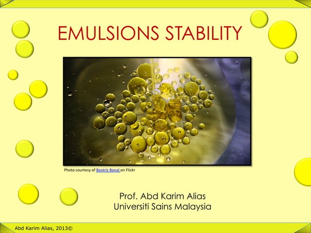 Emulsion stability | PDF