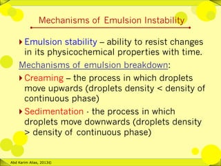 Emulsion stability | PDF