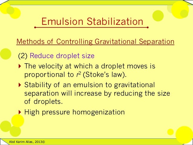 Emulsion stability