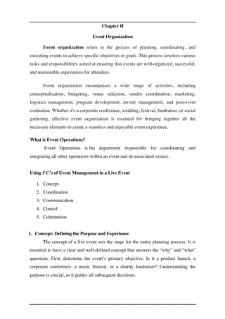 Event Management Unit 2 Event Organisation | PDF