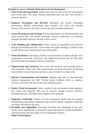 Event Management Unit 3 Human Resource Development in Event Management ...