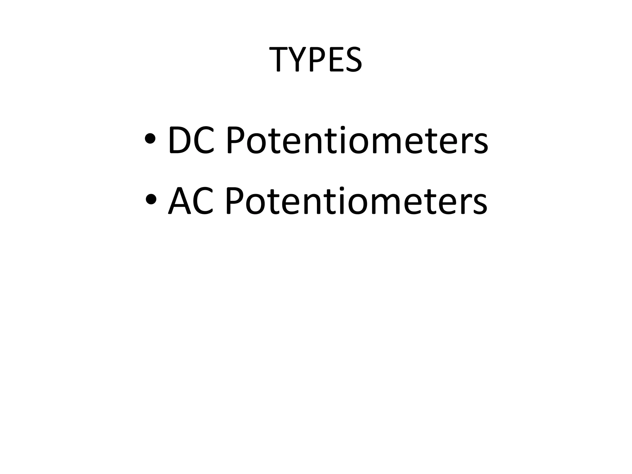 DC potentiometers | PPTX