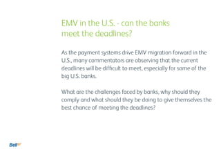 EMV in the US - can the banks meet the deadlines? | PPT