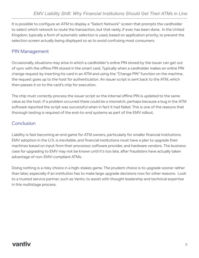 EMV Liability Shift: Why Financial Institutions Should Get Their ATMs in Line (Whitepaper ...