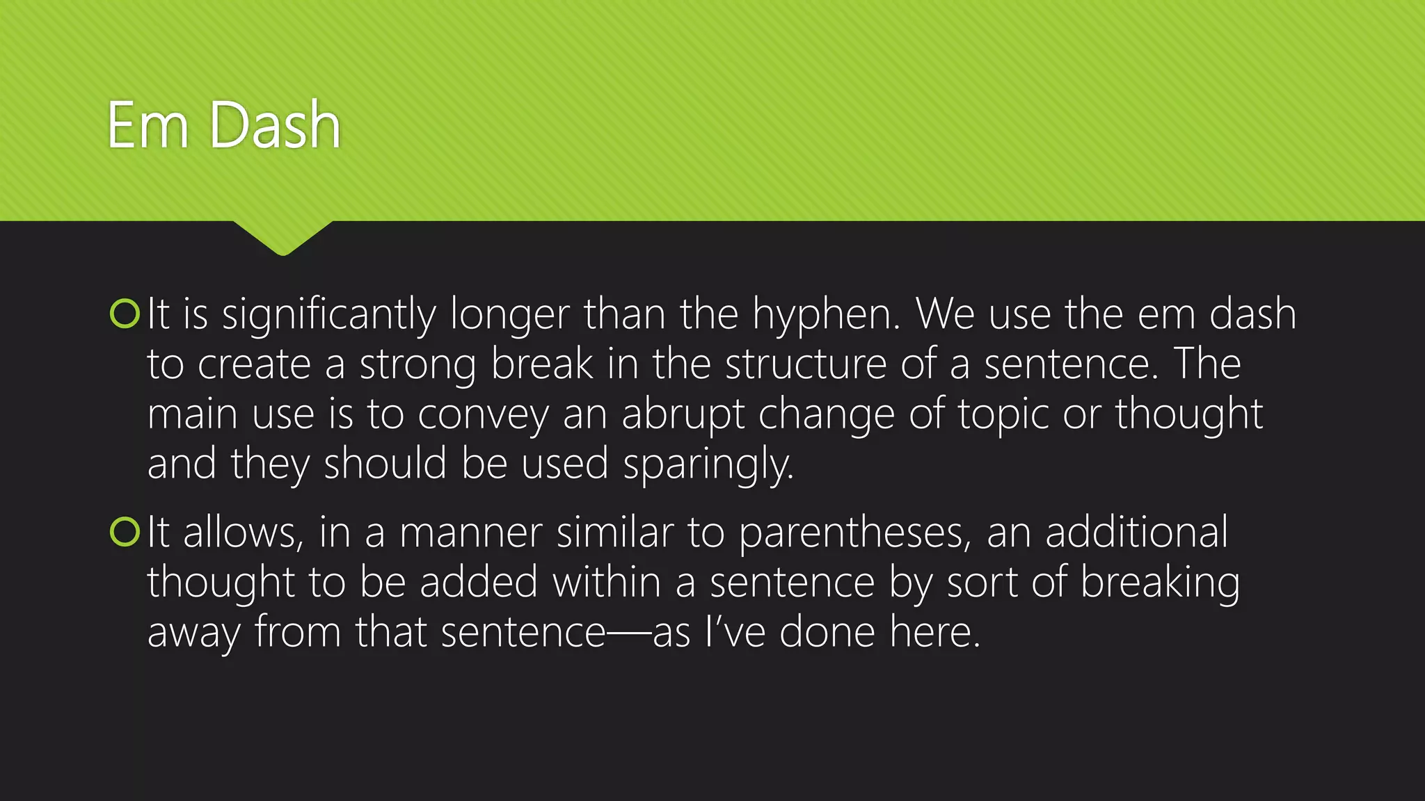 Em vs en dash