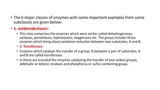Enzymology- nomenclature and classification | PPTX