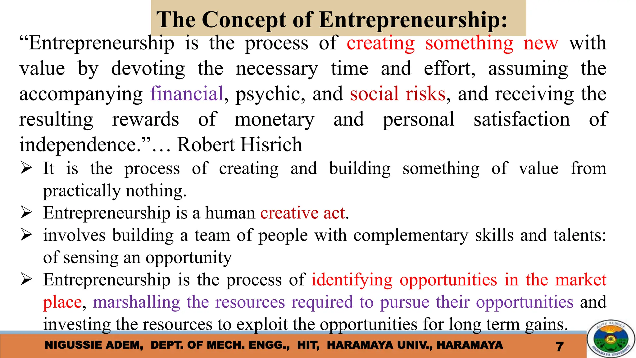 Entrepreneurship for Engineers - Introduction | PPTX