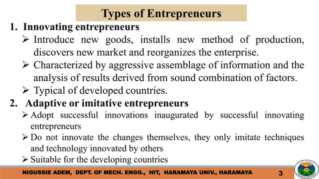 Entrepreneurship for Engineers - Introduction | PPTX