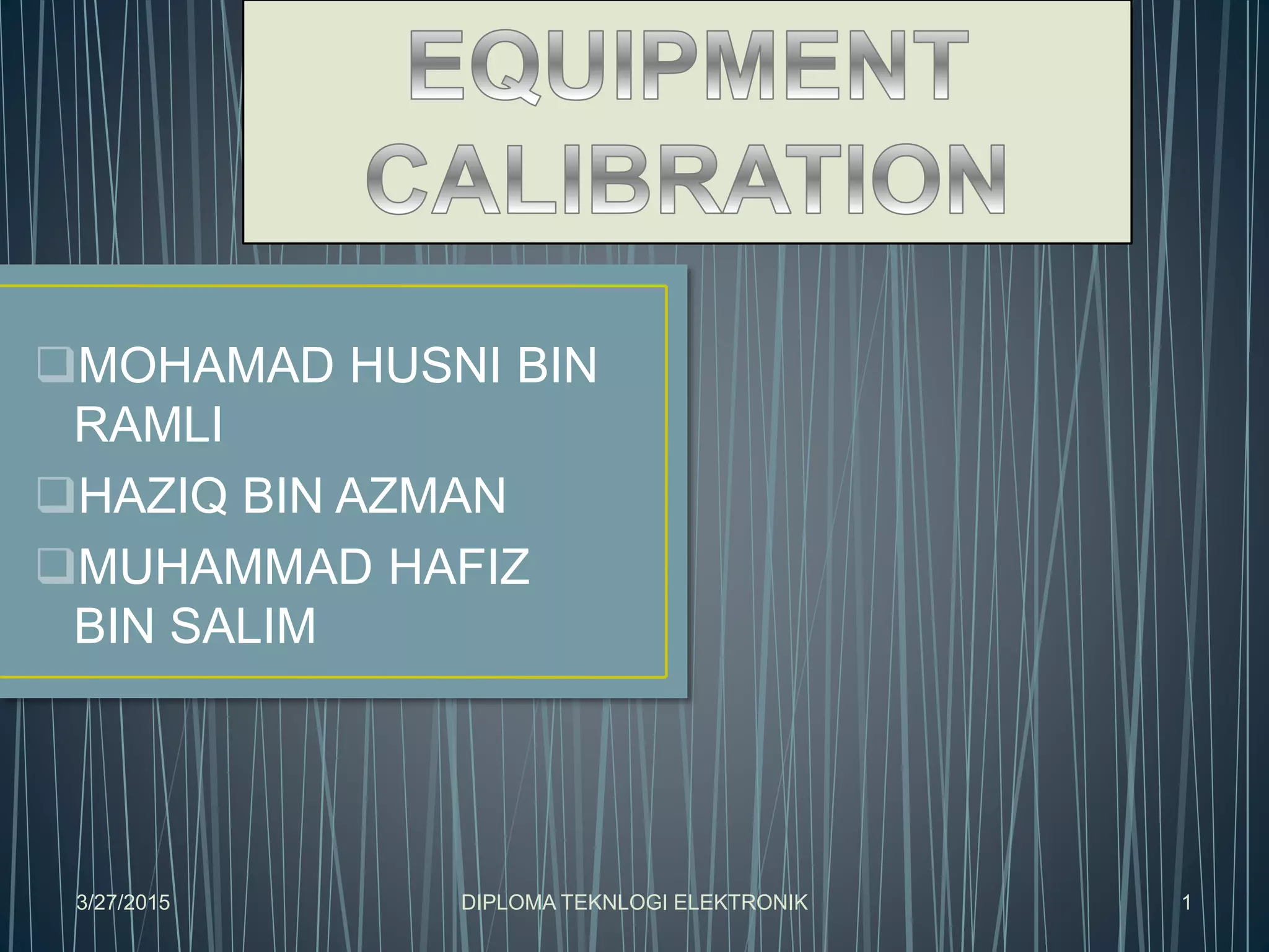 equipment calibration | PPT