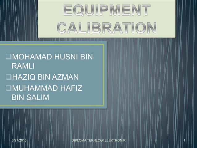 equipment calibration | PPT