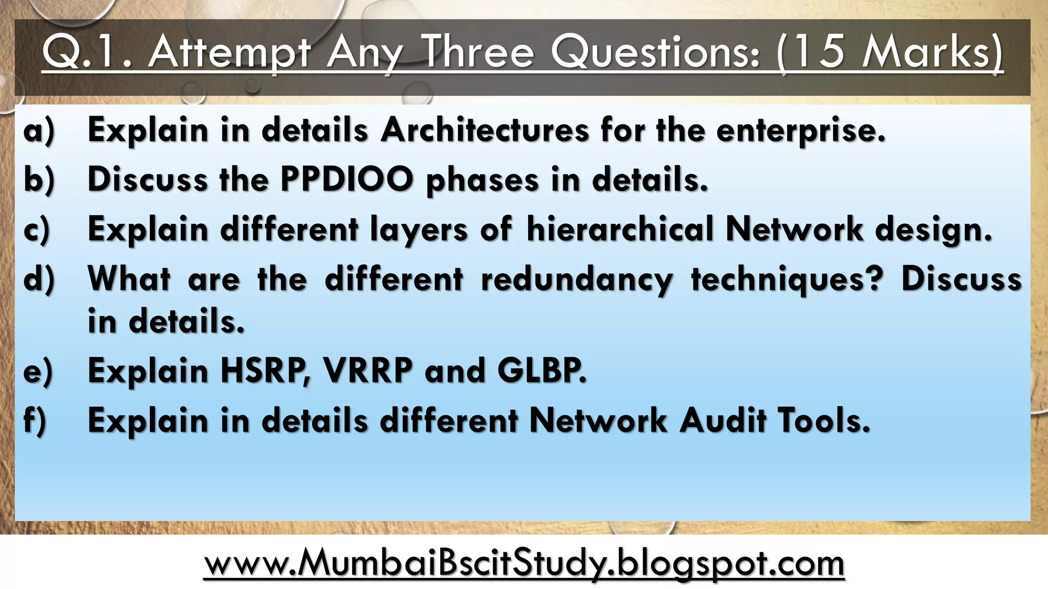 Enterprise Networking (May – 2019) [Choice Based | Question Paper] | PPT