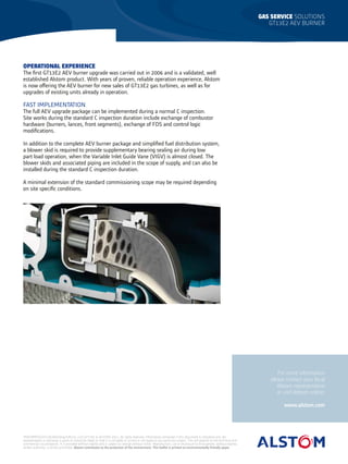 AEV Burners of Alstom GT26/24 | PDF